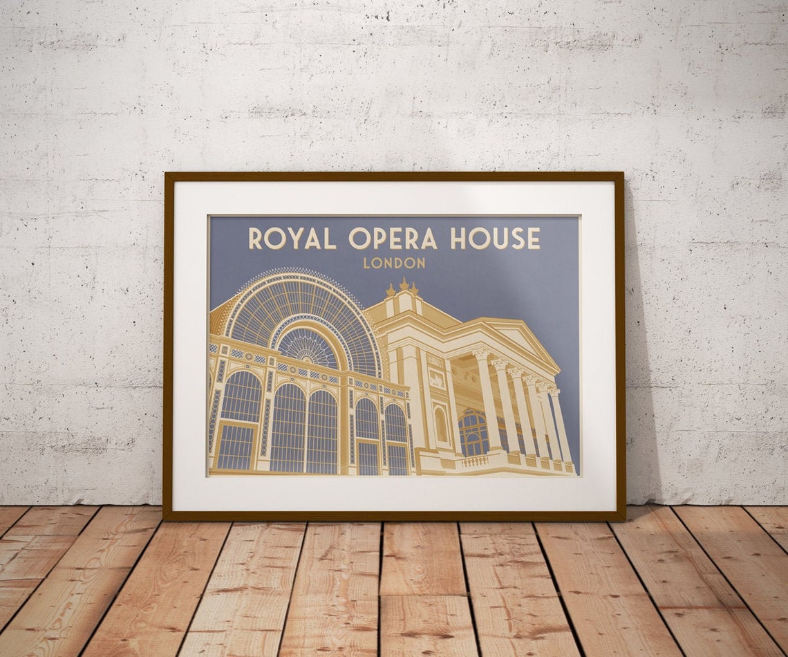Royal Opera House Poster London Art Deco Print Architecture - Etsy