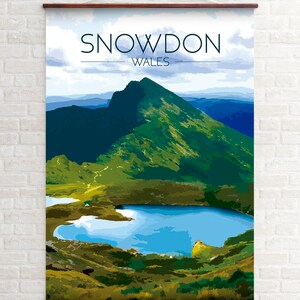 Mount Snowdon Poster, Wales Travel Poster, Three Peaks Challenge ...
