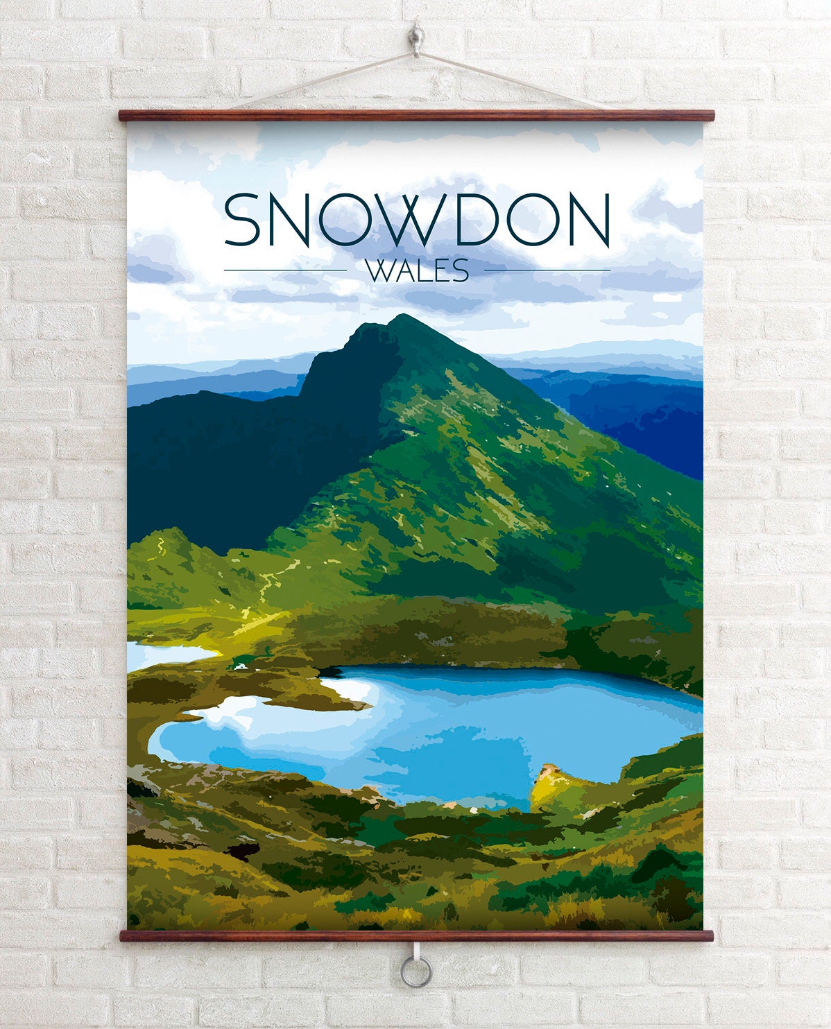 Mount Snowdon Poster Wales Travel Poster Three Peaks - Etsy