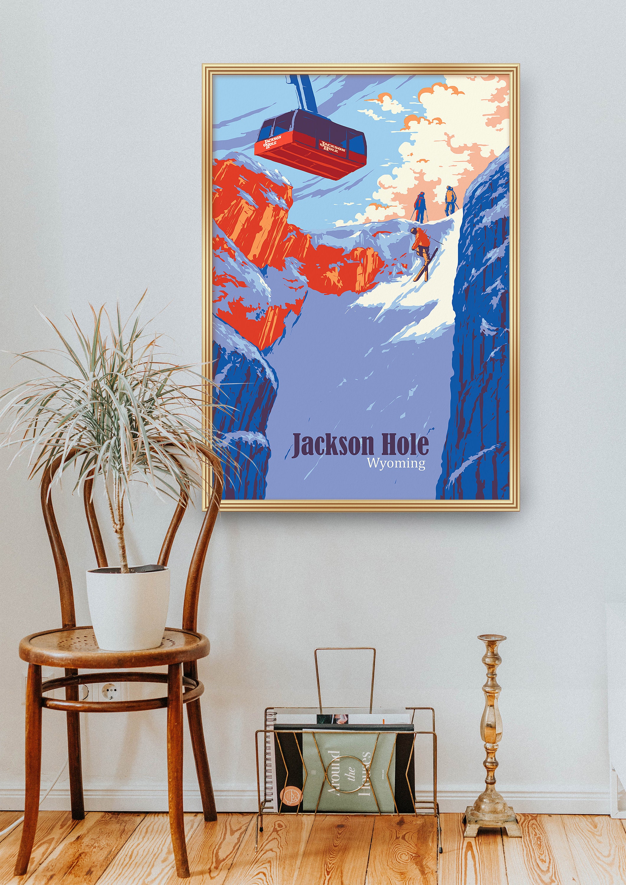 Jackson Hole Skiing Poster Ski Resort Print Wyoming Grand - Etsy UK