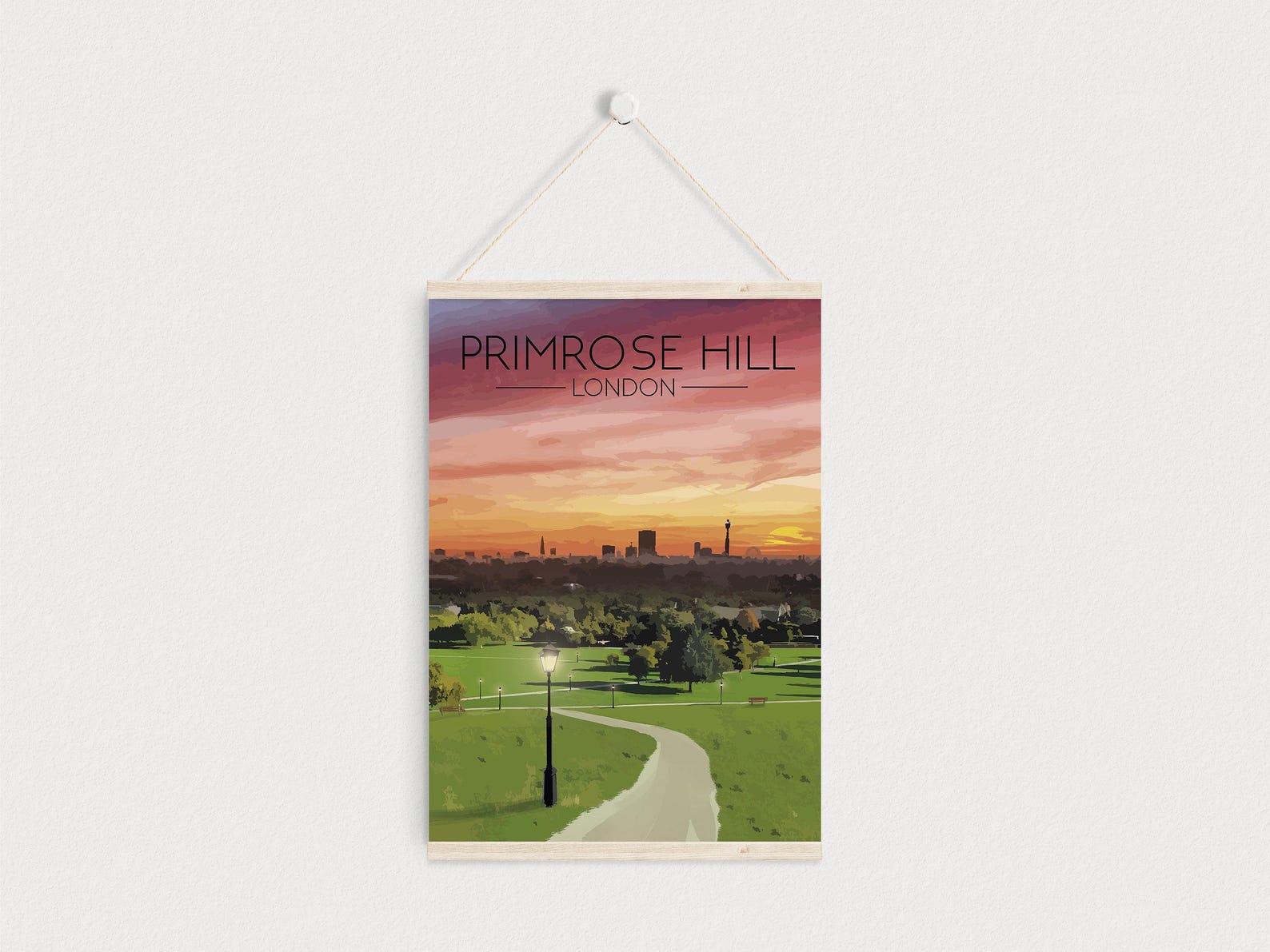 Primrose Hill Print, London Travel Poster, London Wall Art, Camden Town ...