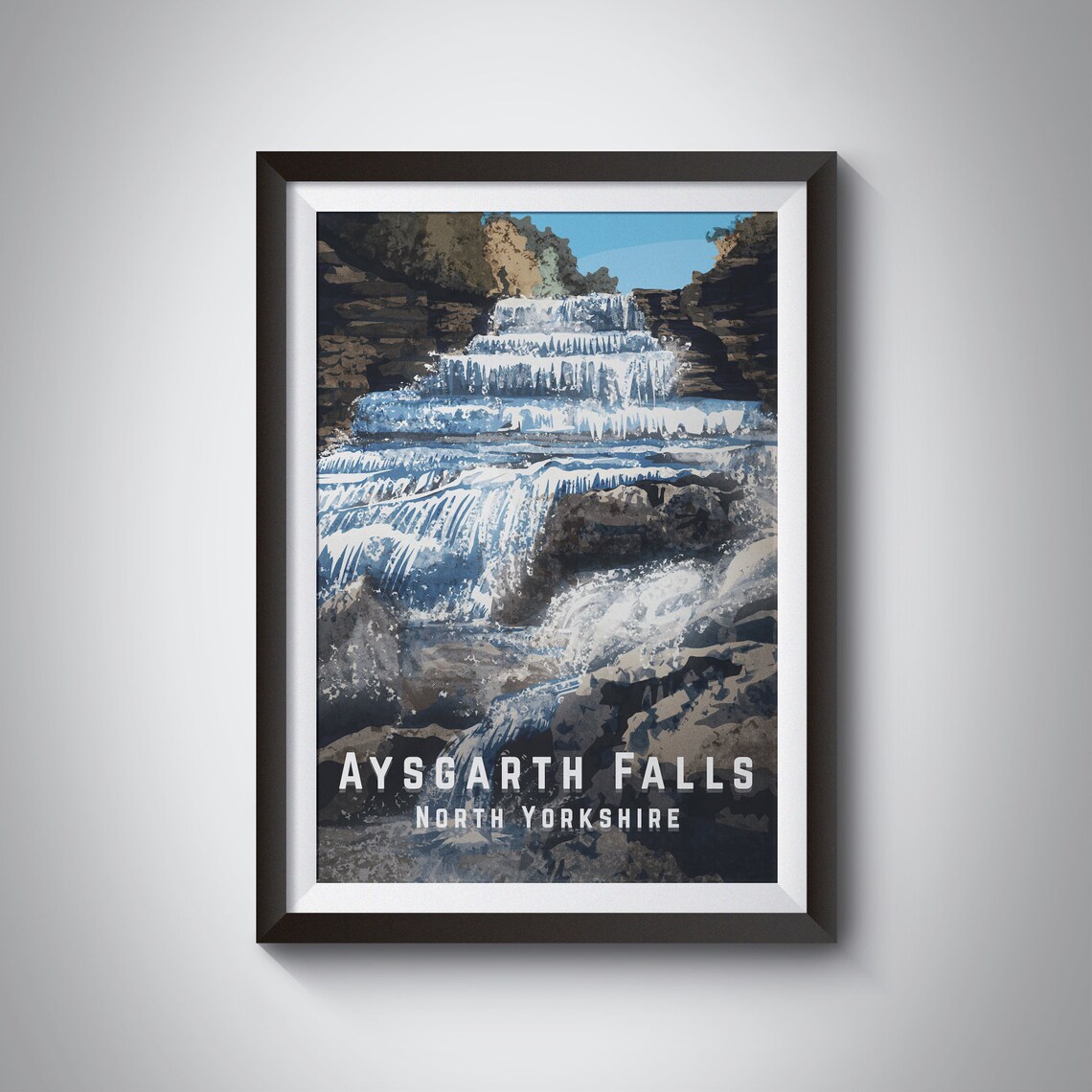 Aysgarth Falls Waterfall Poster North Yorkshire Travel Print - Etsy UK