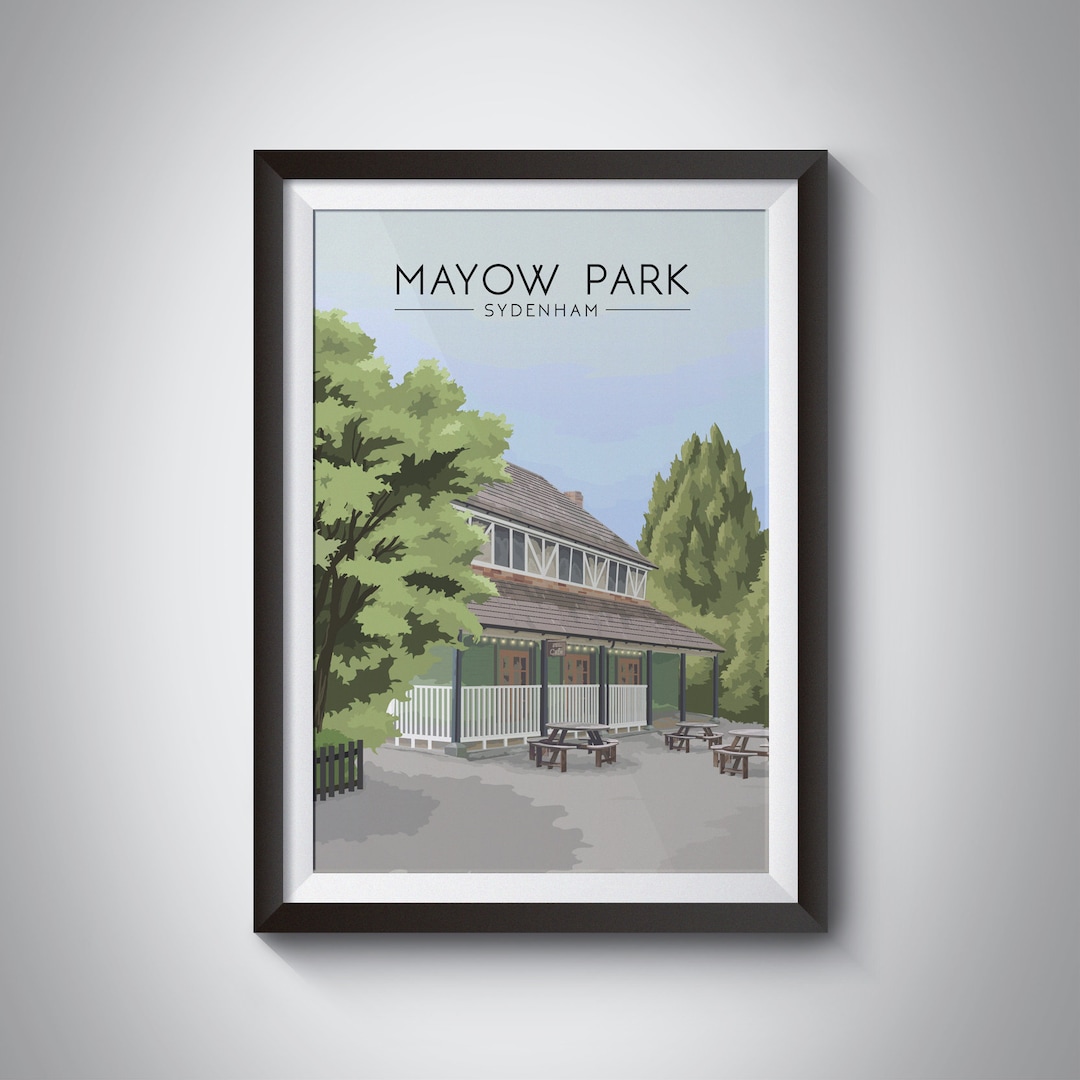 Mayow Park Poster, London Travel Print, Sydenham, Lewisham, Brown and ...