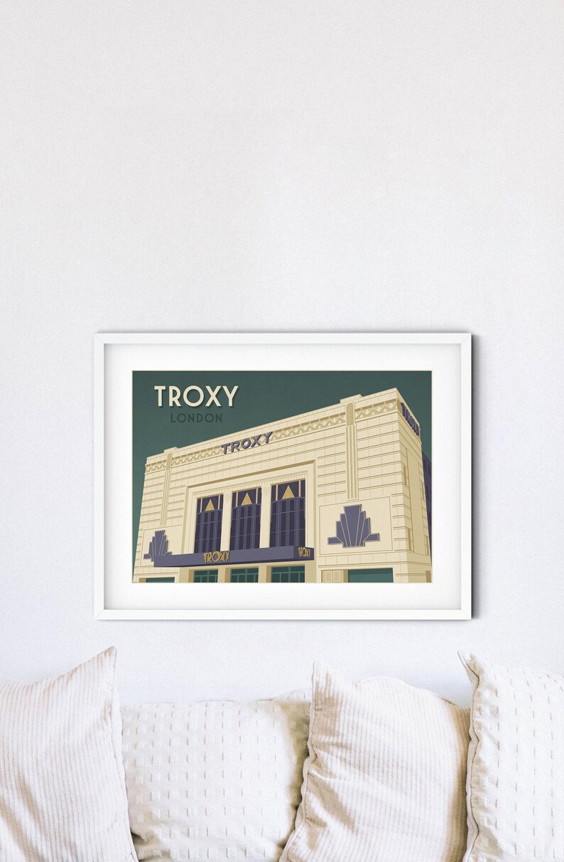 Troxy London Poster, Art Deco Print, Music Venue, Stepney, Theatre ...