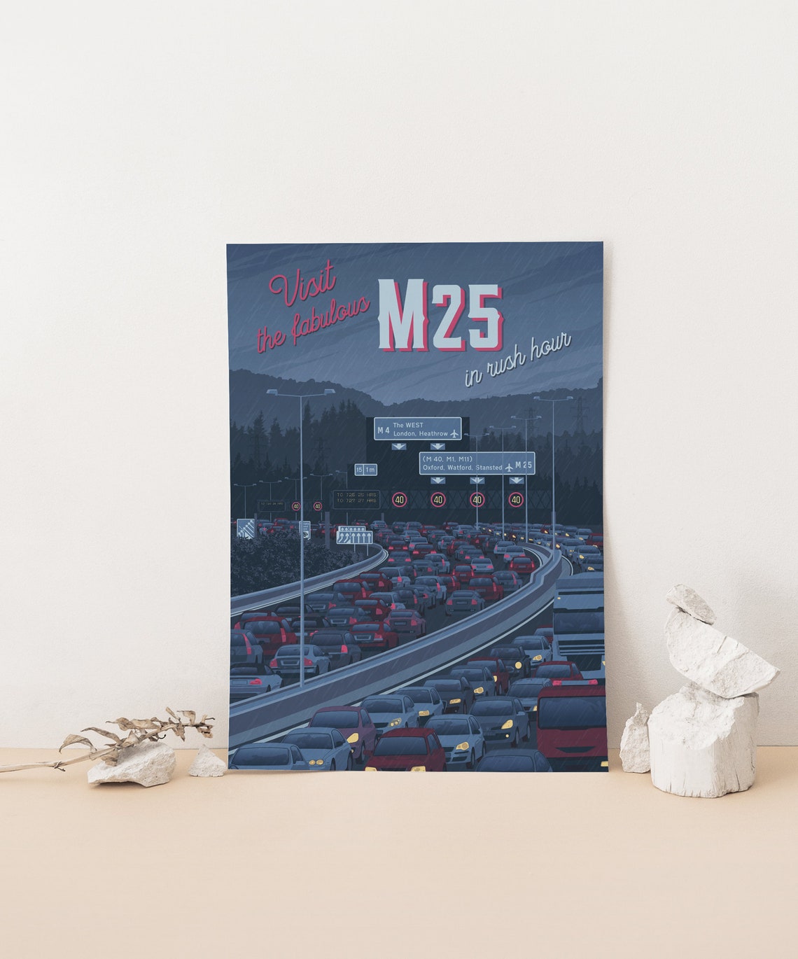 M25 Motorway Wall Art London Travel Poster M25 London - Etsy