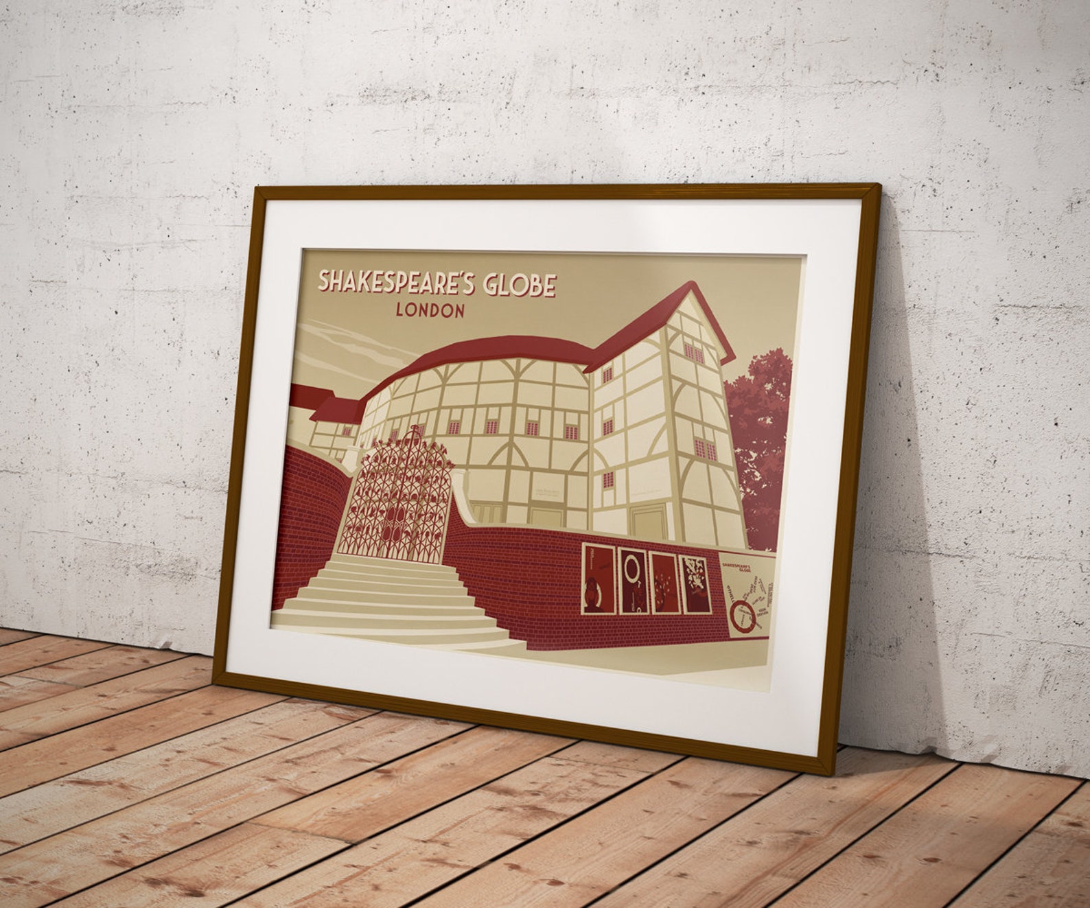 Shakespeare's Globe Theatre Poster London Travel Print - Etsy