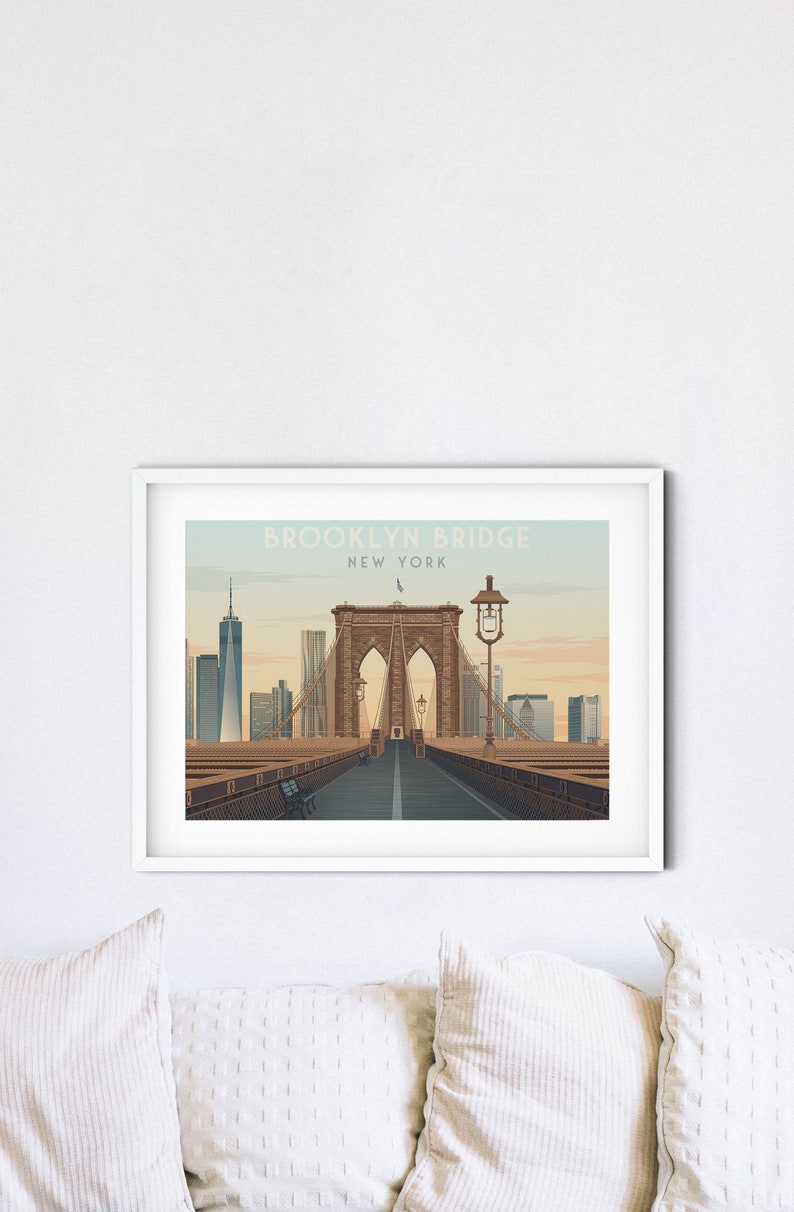 Brooklyn Bridge Poster New York City Travel Poster NYC USA | Etsy