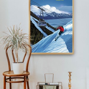 Alyeska Ski Resort Poster, Girdwood Alaska USA, Chugach Mountain Range ...