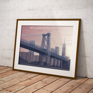 Williamsburg Bridge Poster, New York City Travel Poster, NYC USA ...