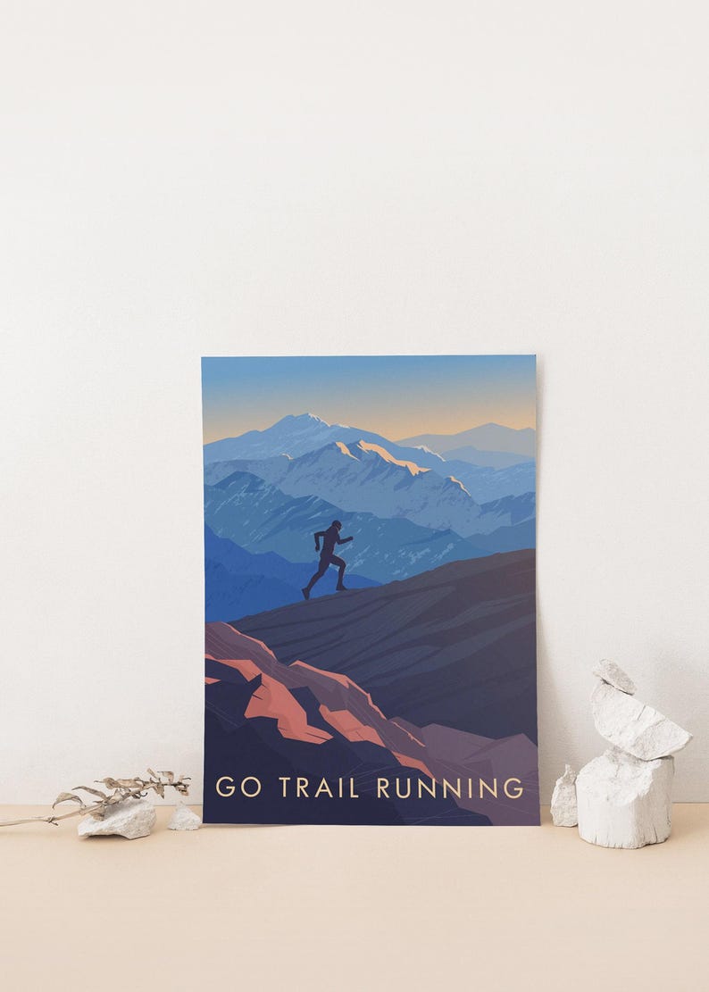 Go Trail Running Print, Travel Poster, Outdoor Adventure, Hobbies, Gift ...