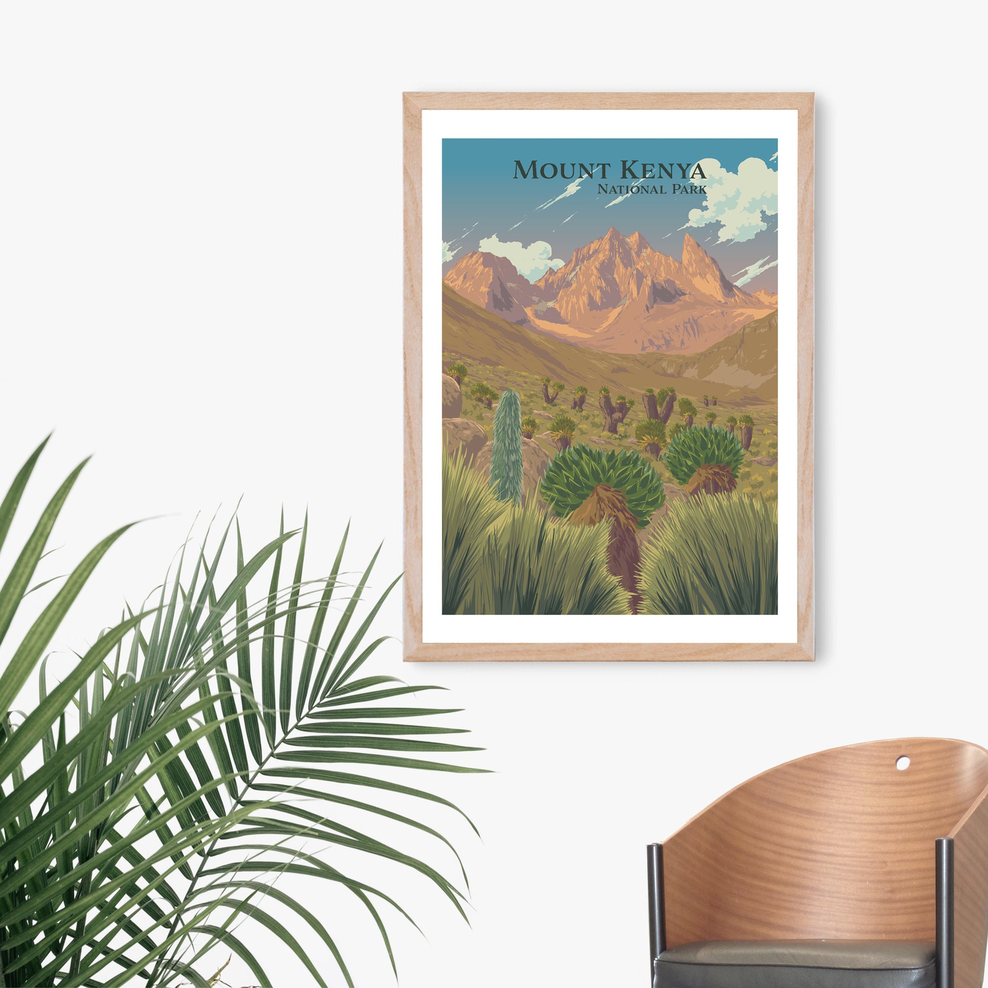 Mount Kenya Poster National Park Print Kenya Travel Poster - Etsy UK