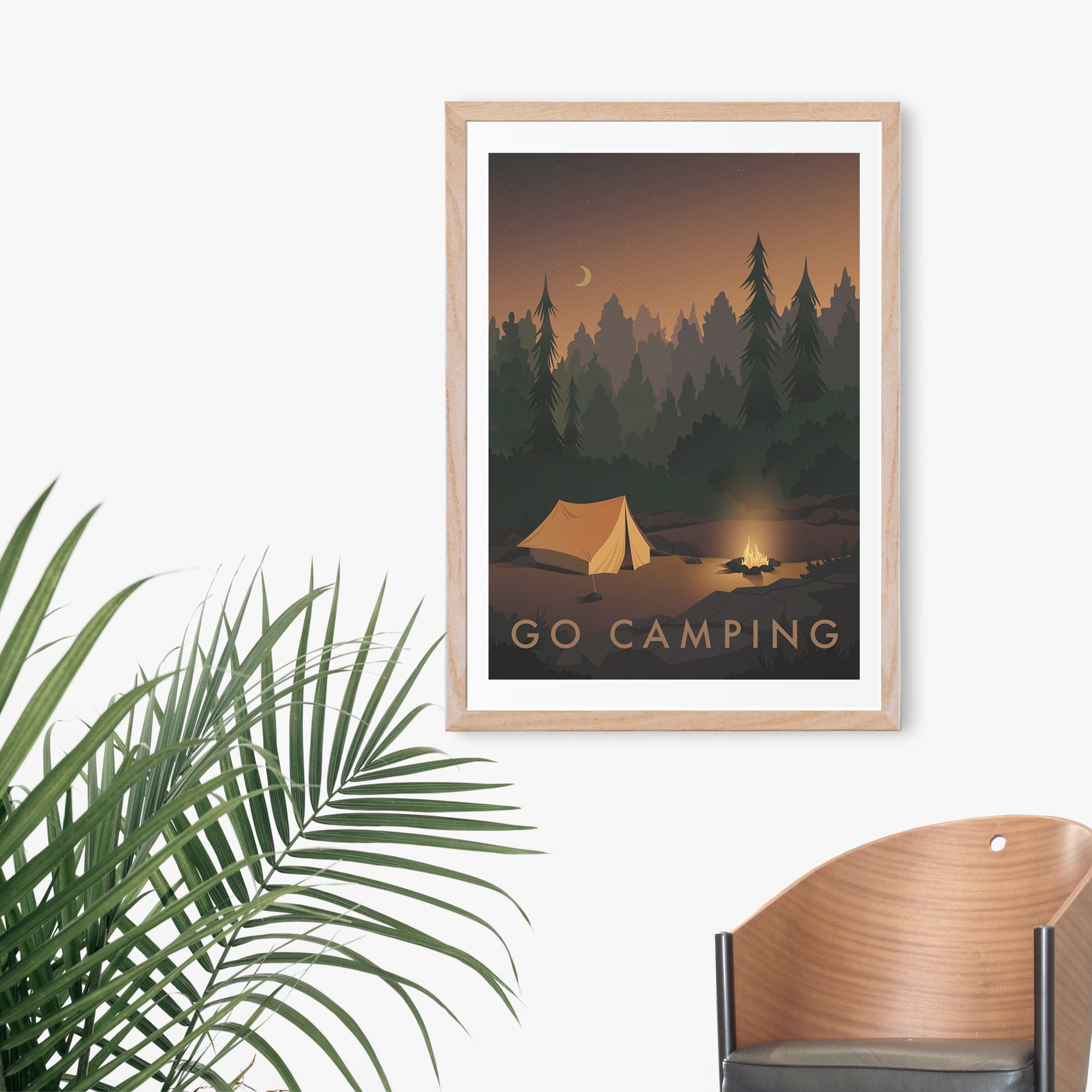 Go Camping Art Print Wild Camping Outdoor Adventure Hiking - Etsy UK