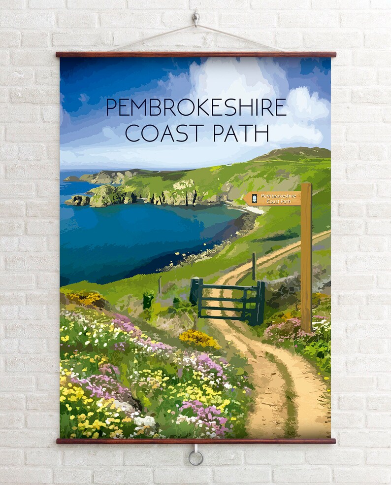 Pembrokeshire Coast Path Poster National Trail Print | Etsy