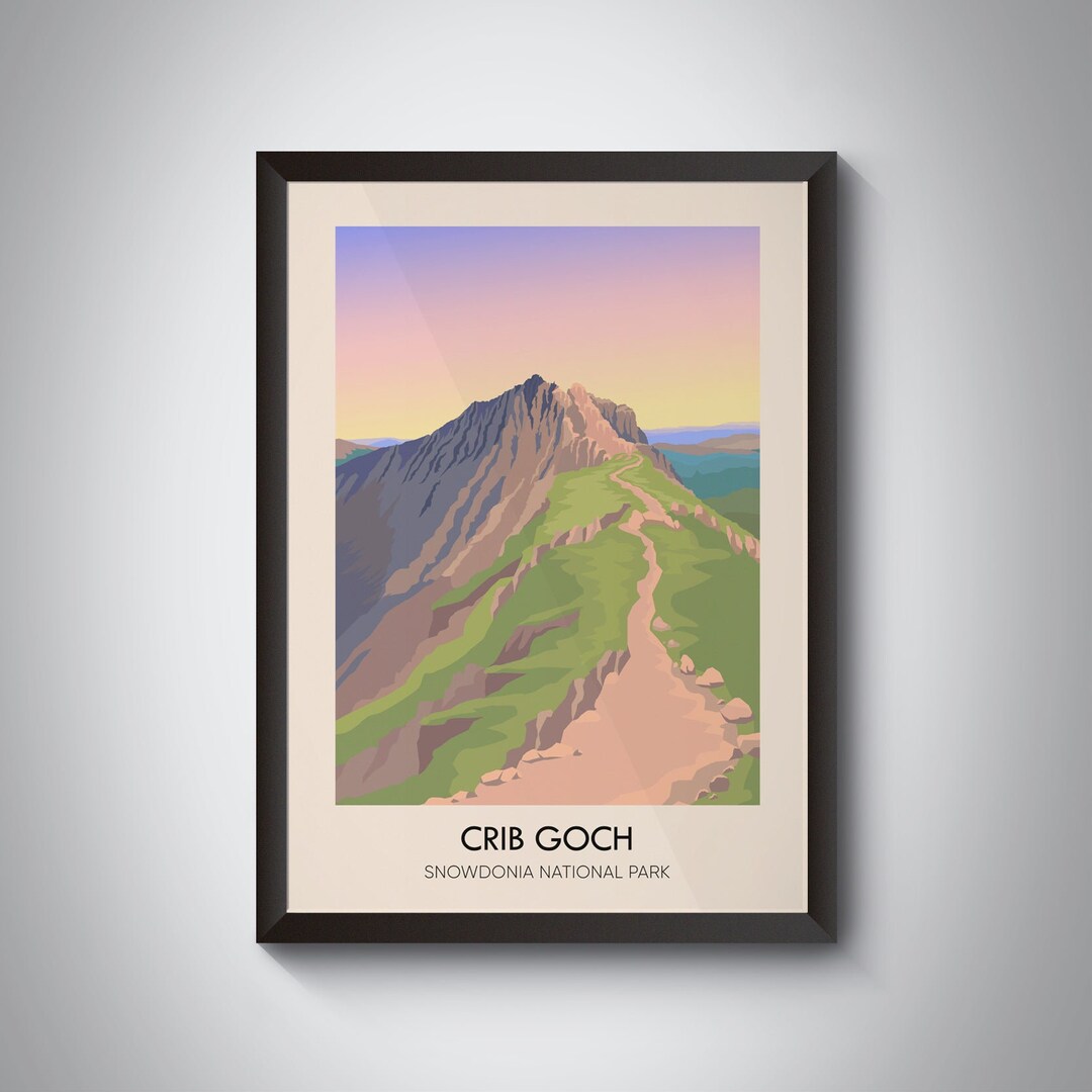 Crib Goch Snowdonia Poster, Wales, Snowdonia National Park, Gwynedd ...