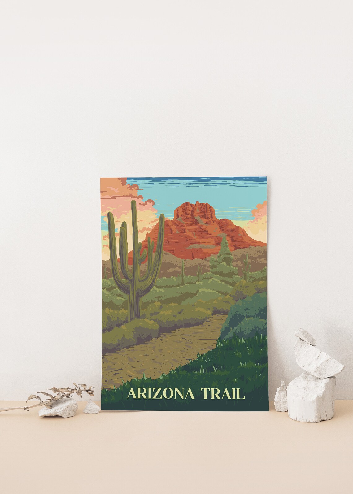 Arizona Trail Poster National Scenic Trail USA Hiking Thru - Etsy