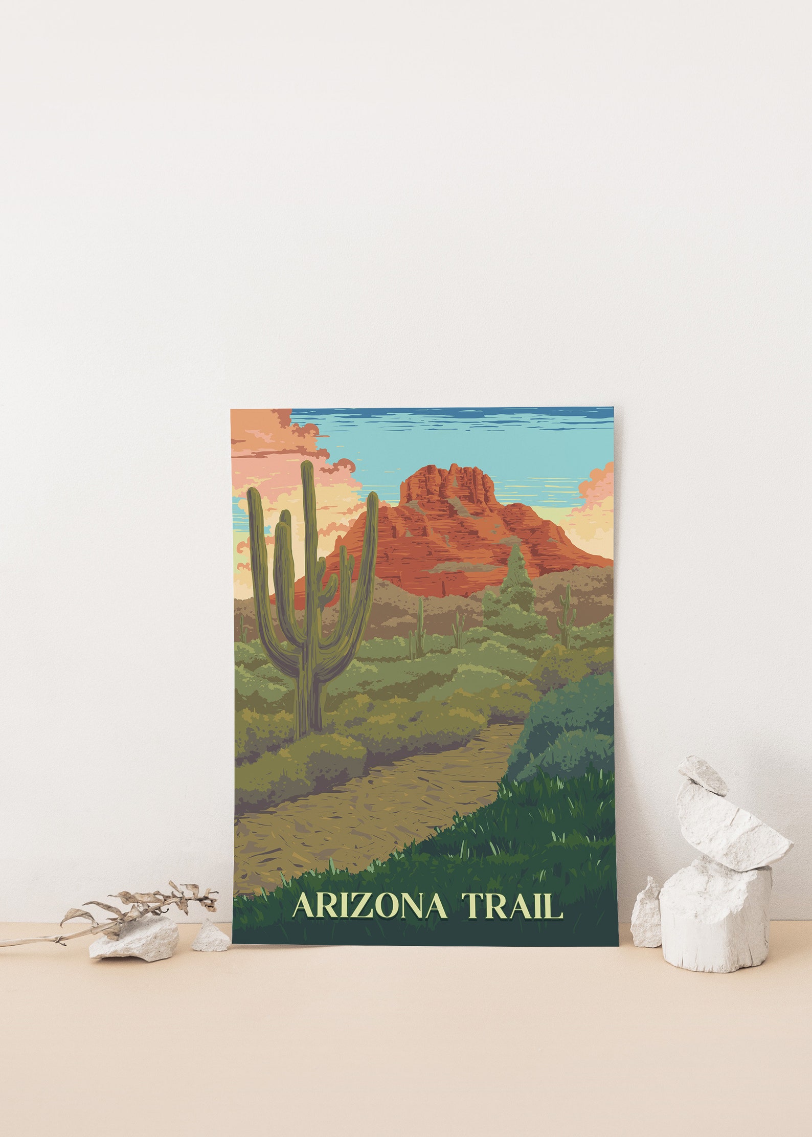 Arizona Trail Poster National Scenic Trail USA Hiking Thru - Etsy