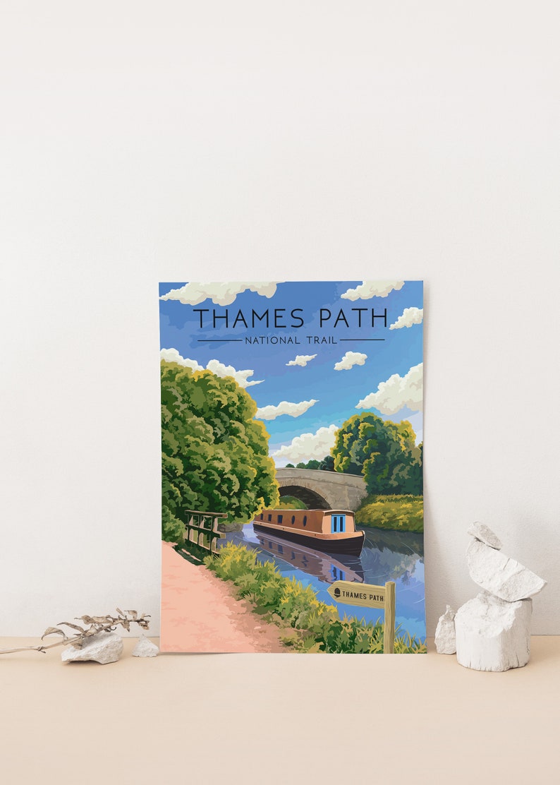 Thames Path National Trail Poster Travel Print River Thames | Etsy
