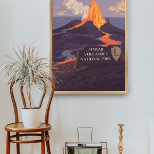 Hawaiʻi Volcanoes National Park Poster, USA Travel Print, Hawaiian ...