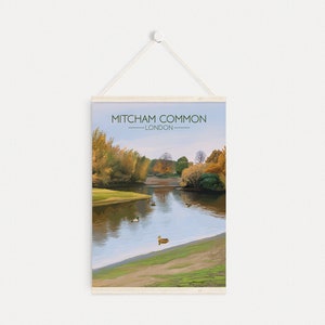 Mitcham Common Poster, London Parks Travel Poster, South London, Merton ...