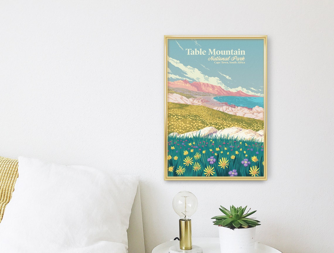 Table Mountain Poster National Park Print Cape Town South | Etsy