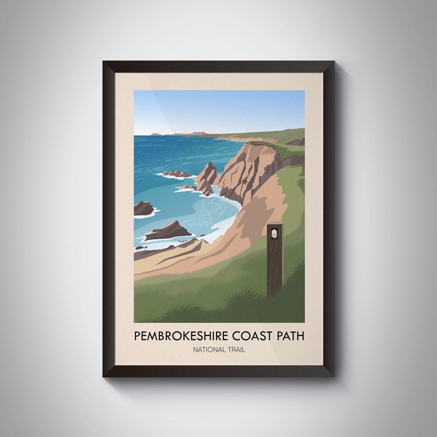 Pembrokeshire Coast Path Poster National Trail Print - Etsy UK