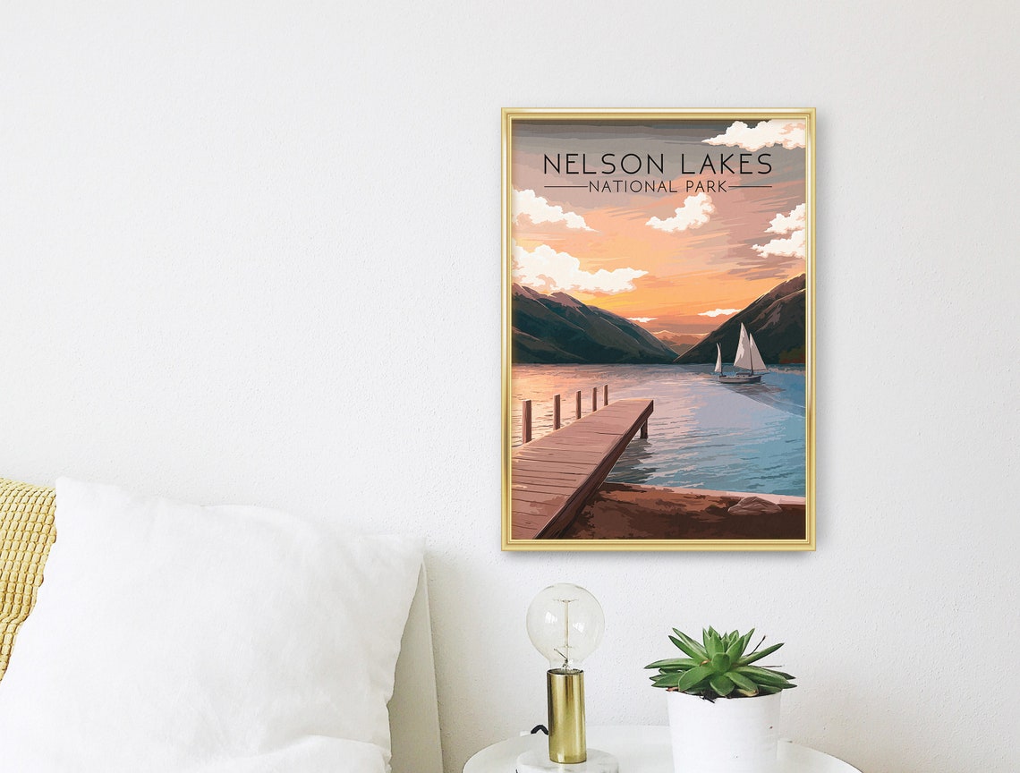 Nelson Lakes National Park Poster New Zealand Travel Print - Etsy UK