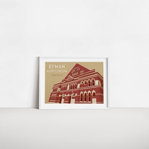 Ryman Auditorium Poster, Nashville Tennessee Travel Print, Music City ...