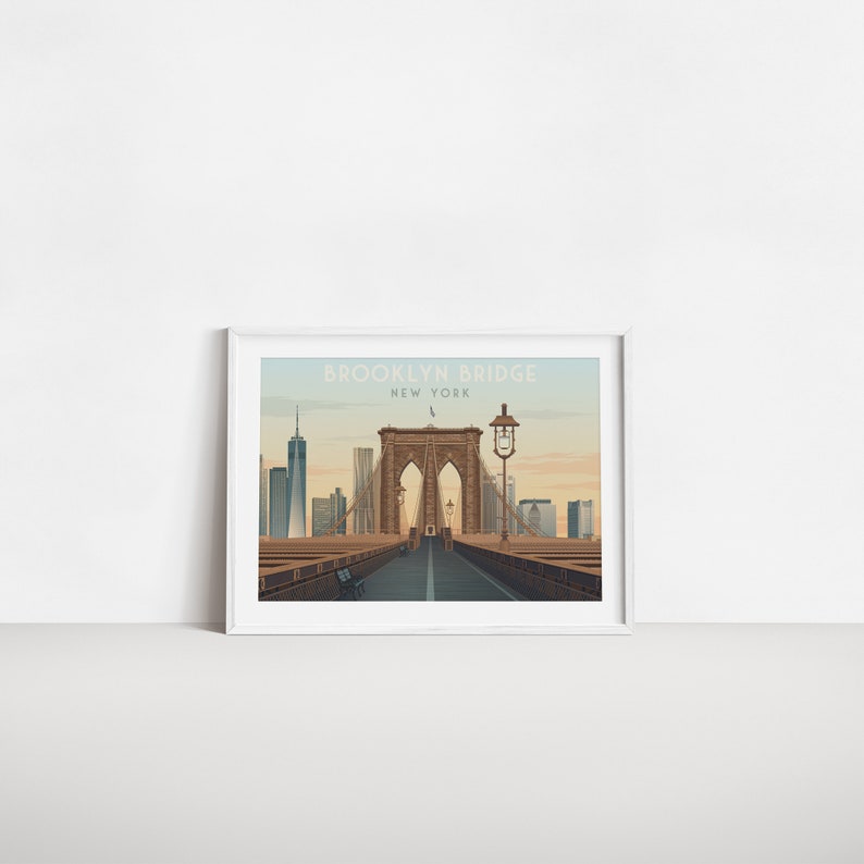 Brooklyn Bridge Poster New York City Travel Poster NYC USA | Etsy