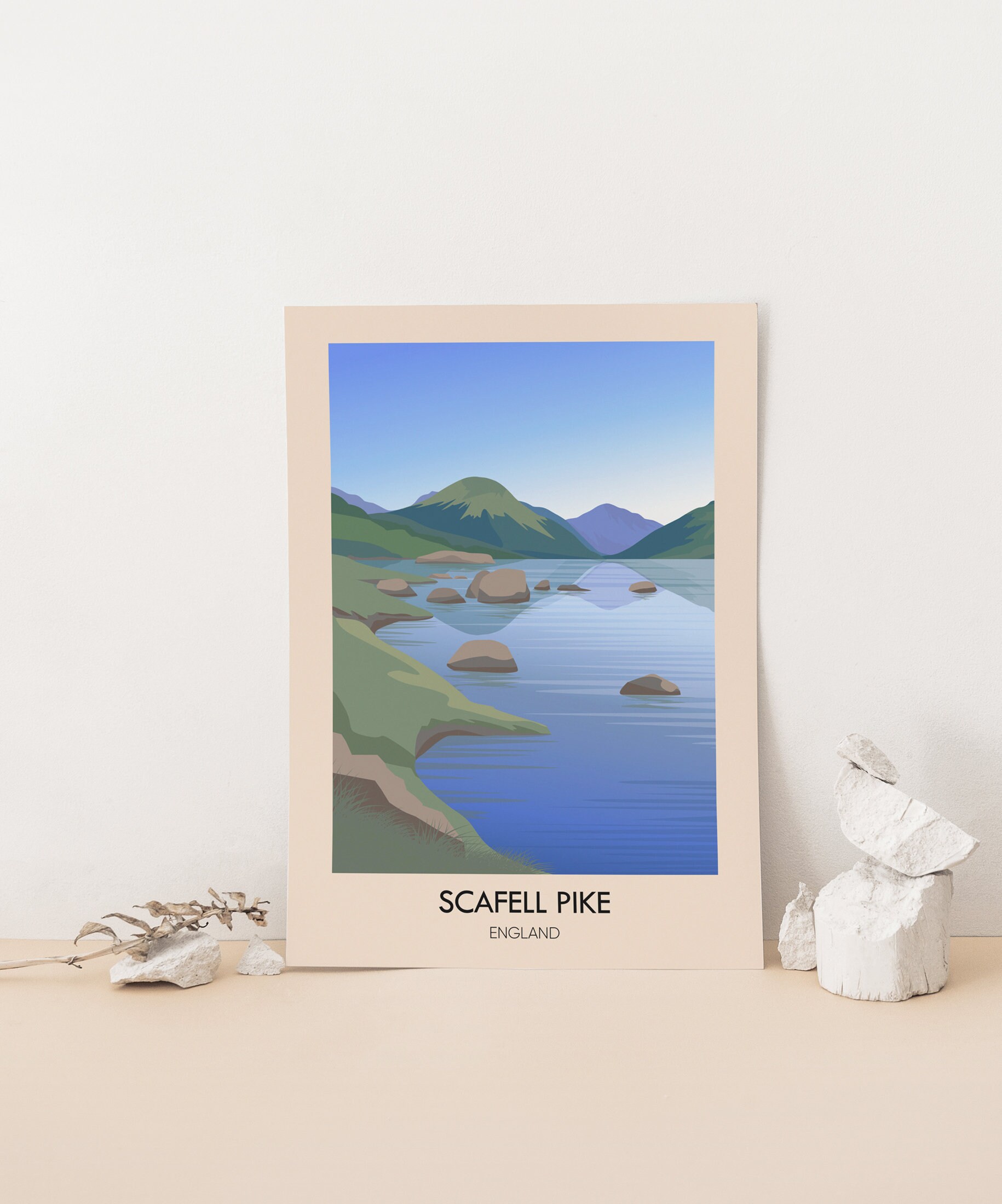 Scafell Pike Poster Lake District National Park Three Peaks - Etsy
