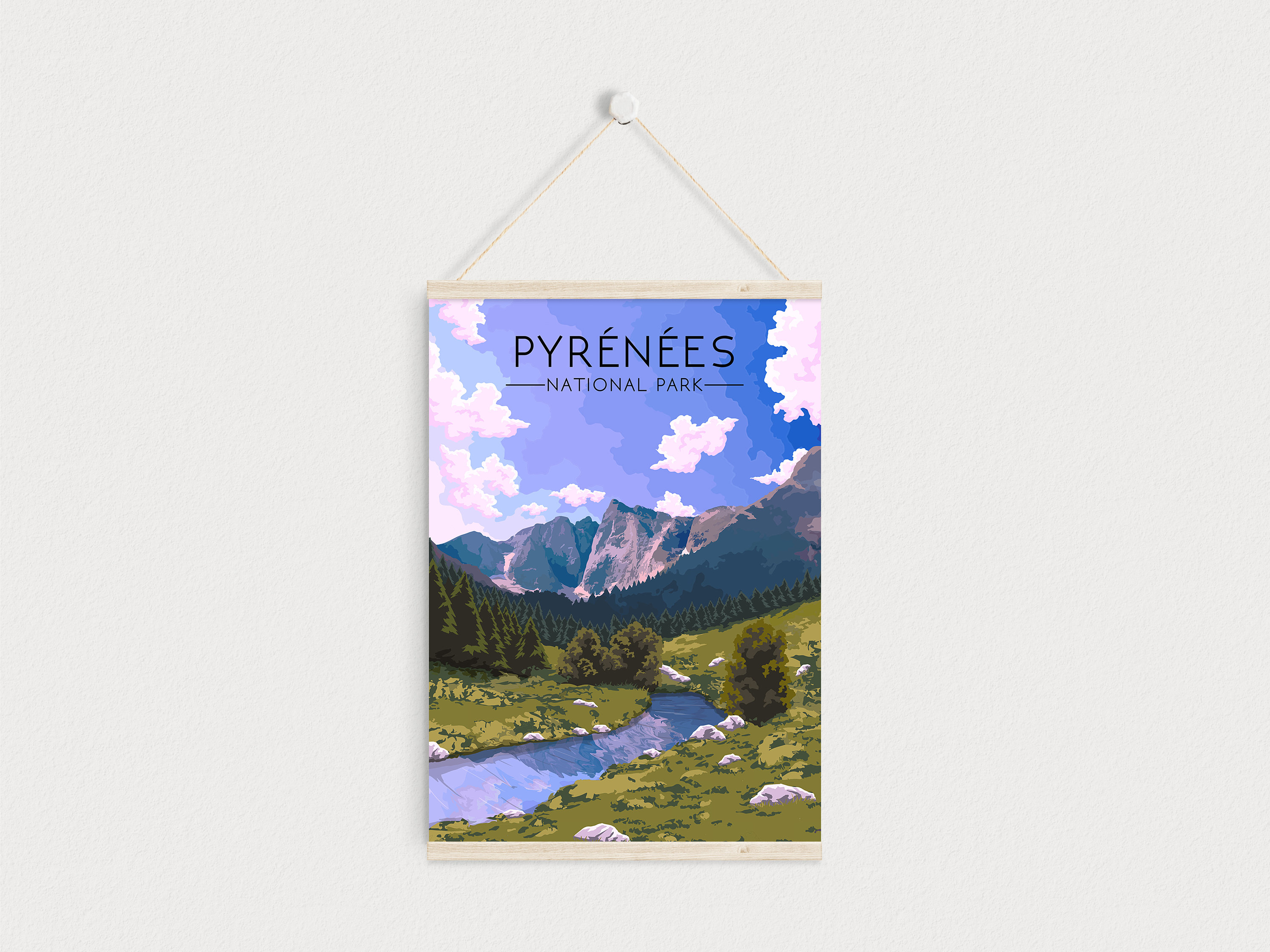 Pyrenees National Park Poster France Travel Print Vintage - Etsy
