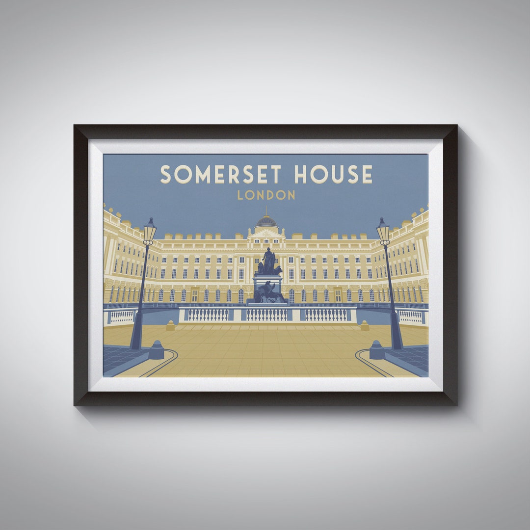 Somerset House Poster, London Travel Print, Architecture, Music Venue ...
