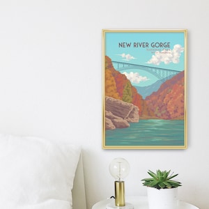 New River Gorge National Park Poster, West Virginia, USA Travel Print ...