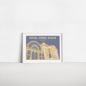 Royal Opera House Poster, London Art Deco Print, Architecture Artwork ...