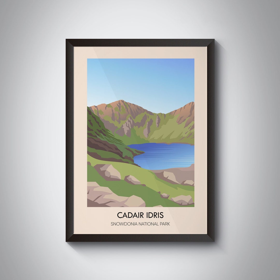 Cadair Idris Snowdonia Travel Poster, Wales Travel Print, National Park ...