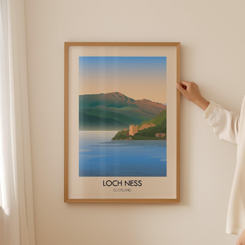 Loch Ness Poster, Scotland Travel Print, Loch Ness Monster, Nessie ...