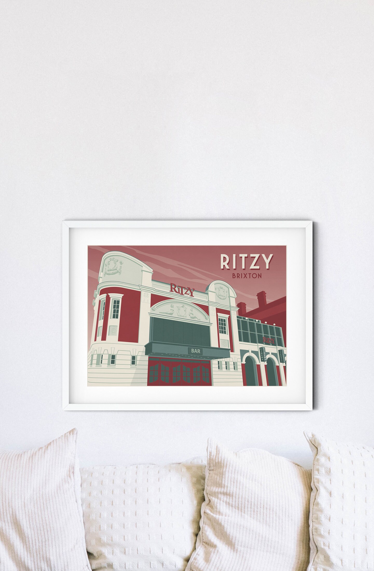 Ritzy Brixton Poster Art Deco Print Wall Art London | Etsy