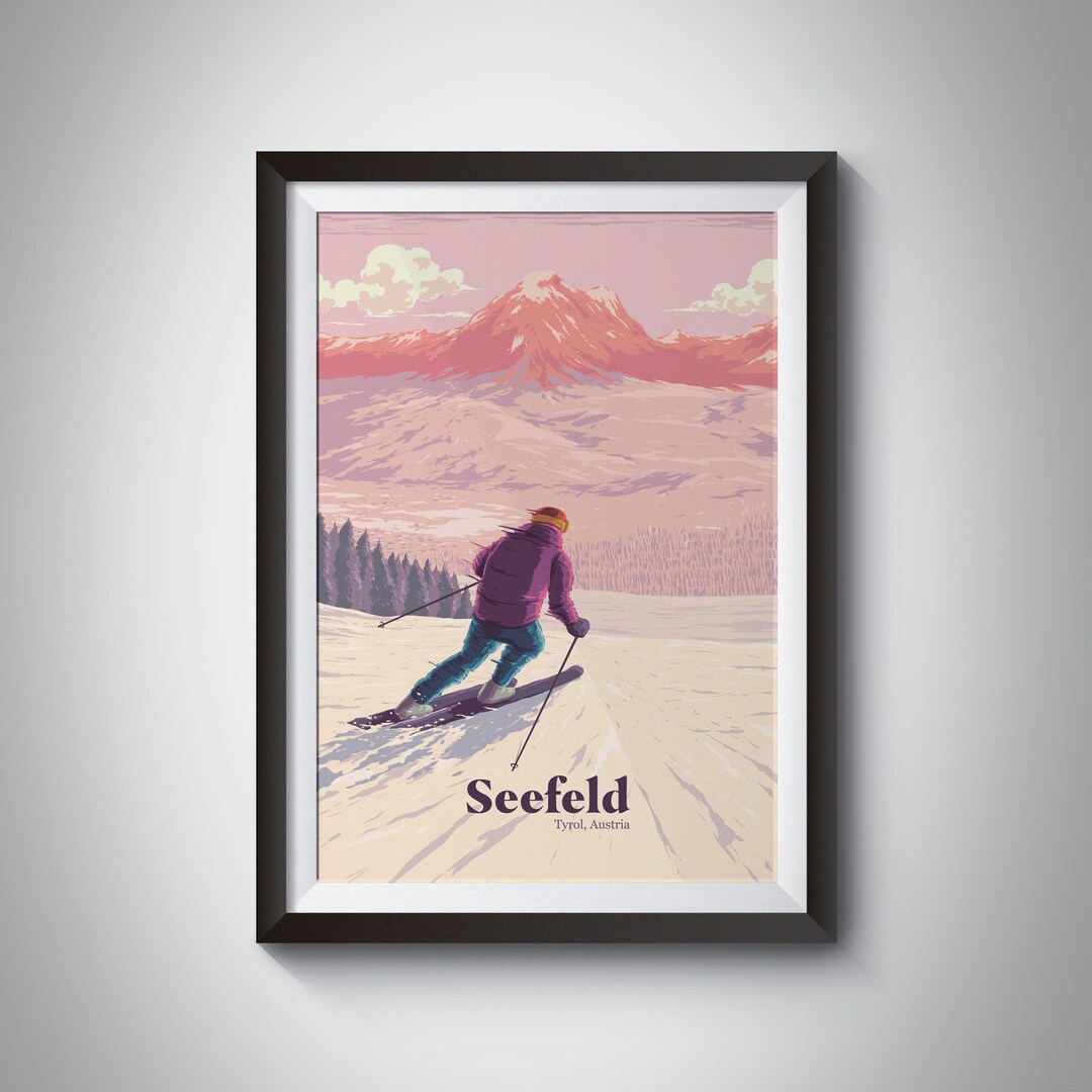 Seefeld Ski Resort Poster, Tirol Austria, Tyrol, Vintage Travel Print ...
