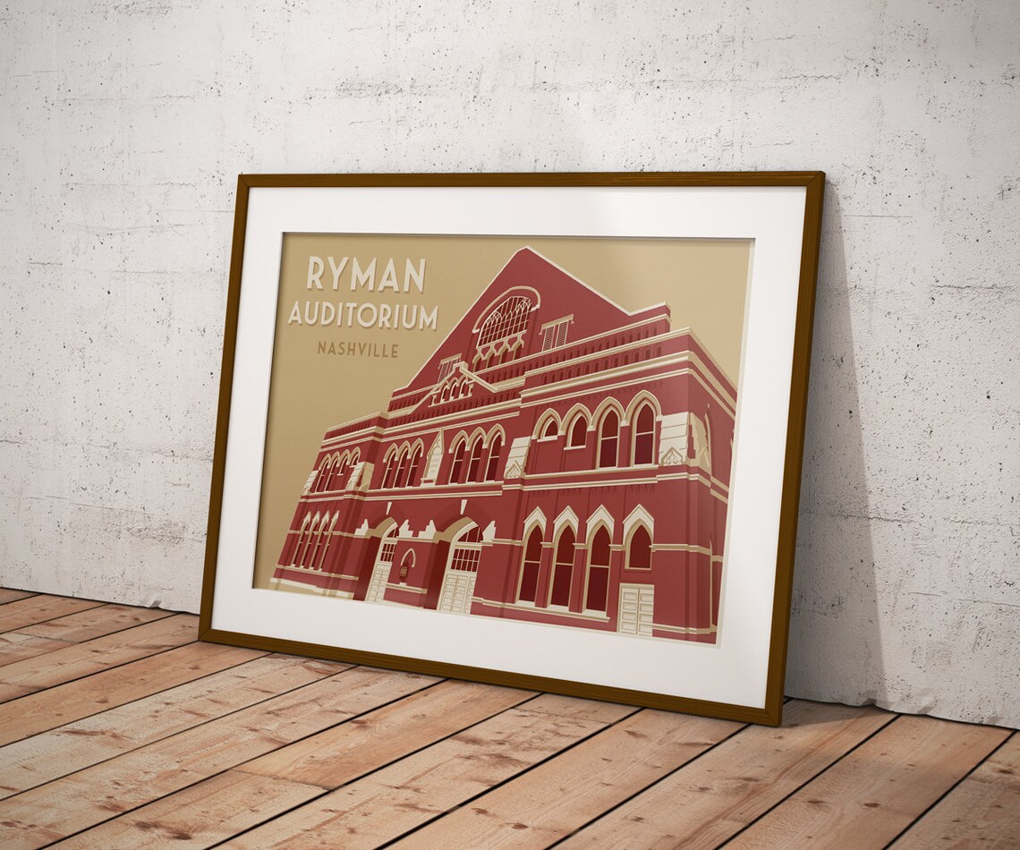Ryman Auditorium Poster Nashville Tennessee Travel Print - Etsy UK