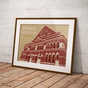 Ryman Auditorium Poster, Nashville Tennessee Travel Print, Music City ...