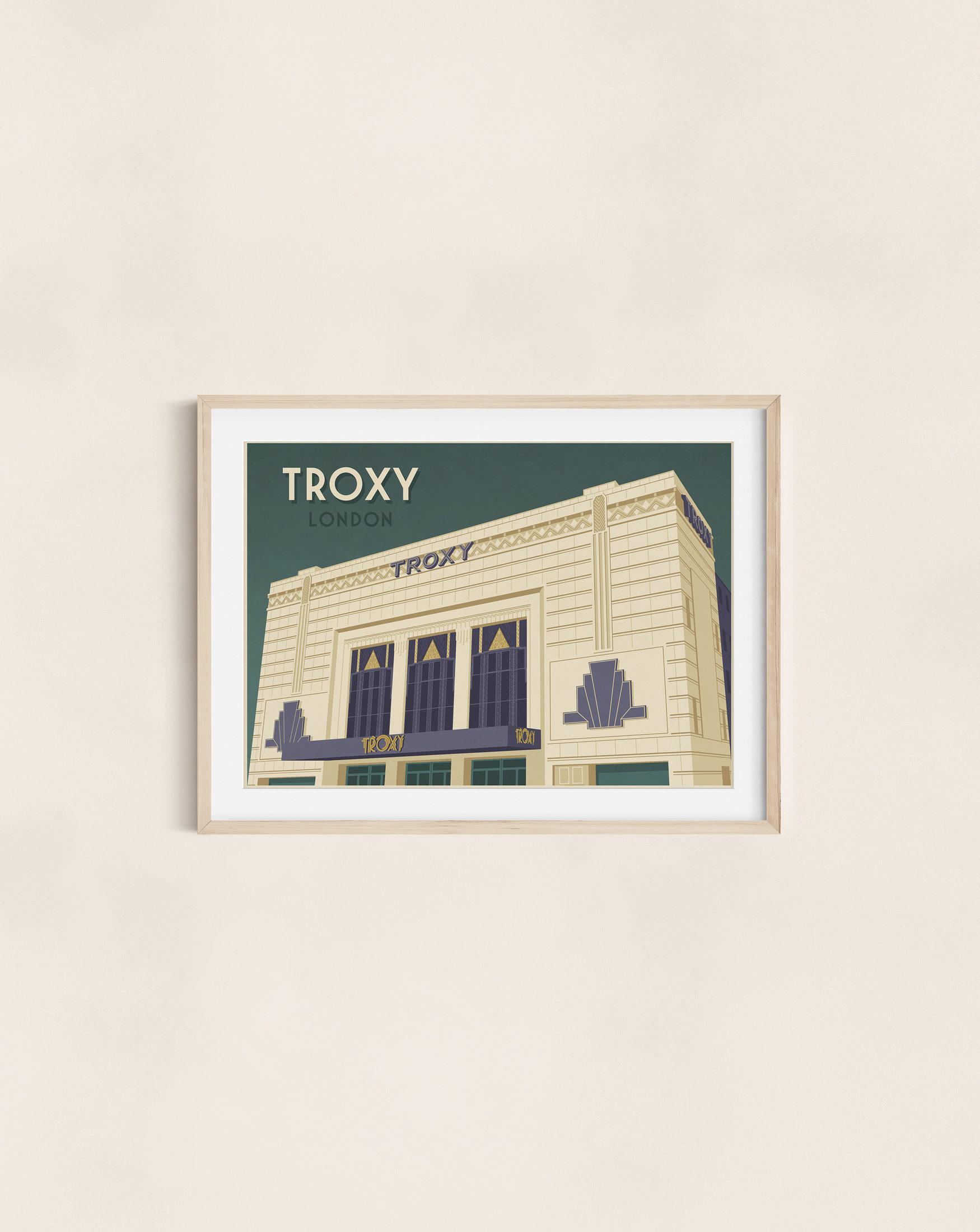 Troxy London Poster, Art Deco Print, Music Venue, Stepney, Theatre ...