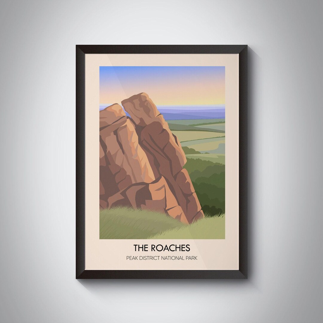 The Roaches Travel Poster, Peak District National Park, Staffordshire ...