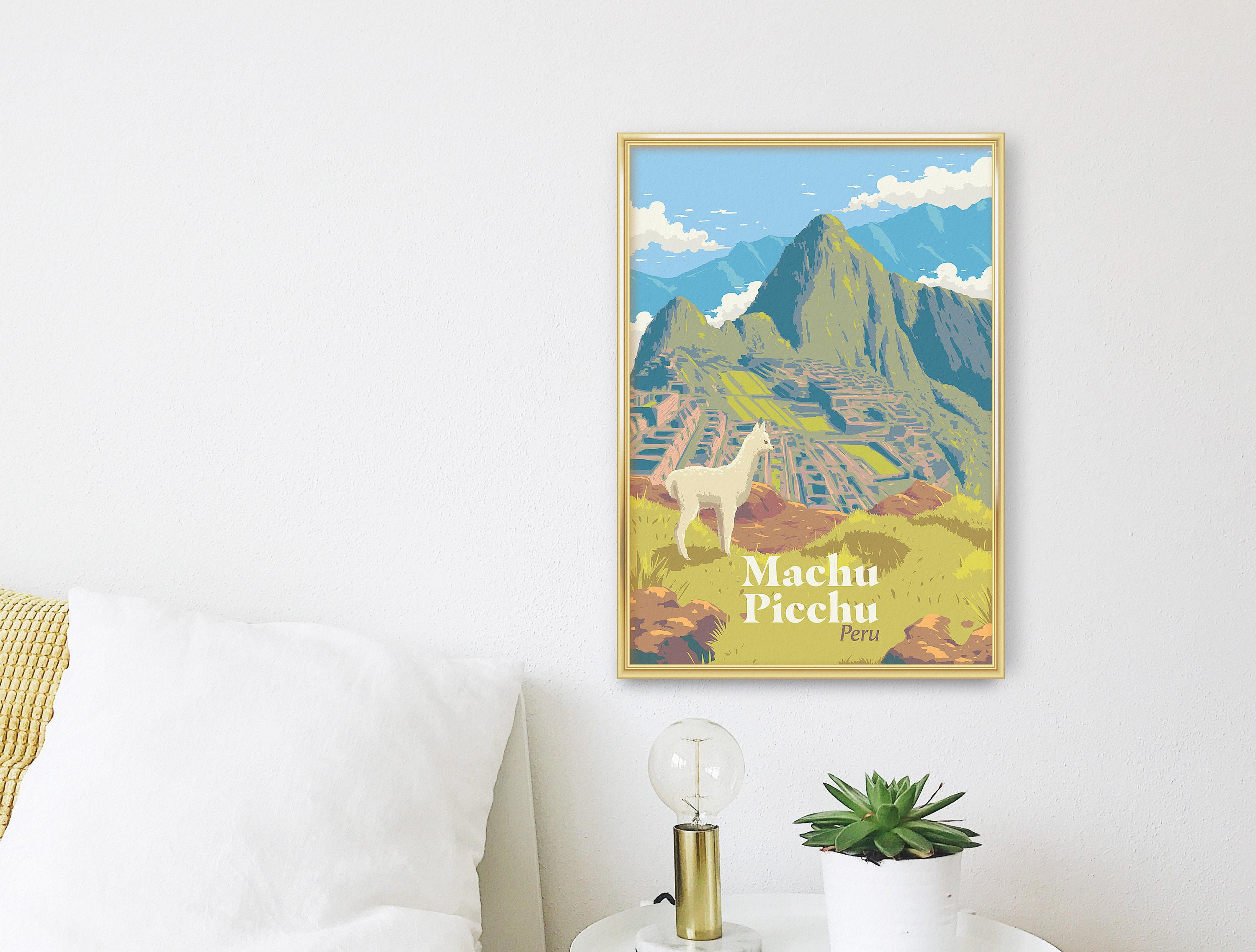 Machu Picchu Peru Travel Poster, National Park Print, Peruvian Art ...