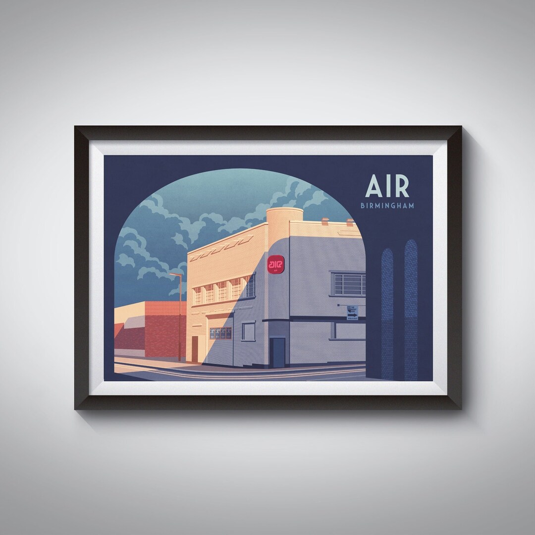 Air Birmingham Nightclub Poster, CODE Nightclub, Travel Print ...