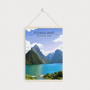 Fiordland National Park Poster, New Zealand Travel Print, Milford Sound ...
