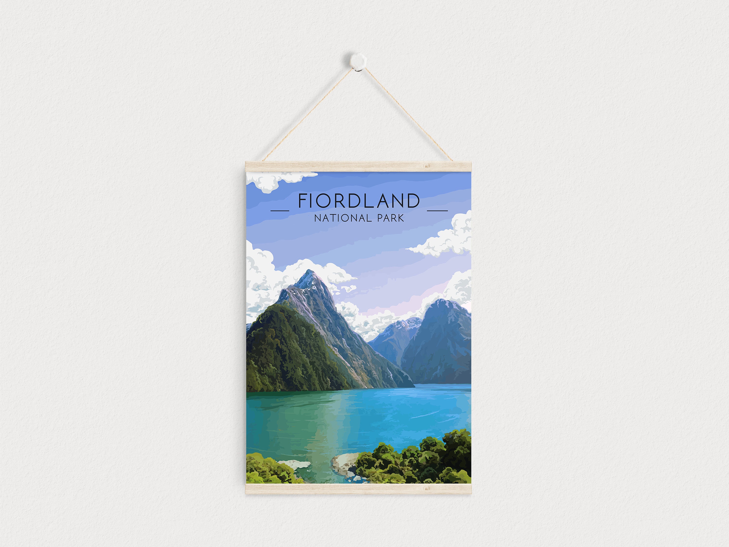 Fiordland National Park Poster New Zealand Travel Print - Etsy UK