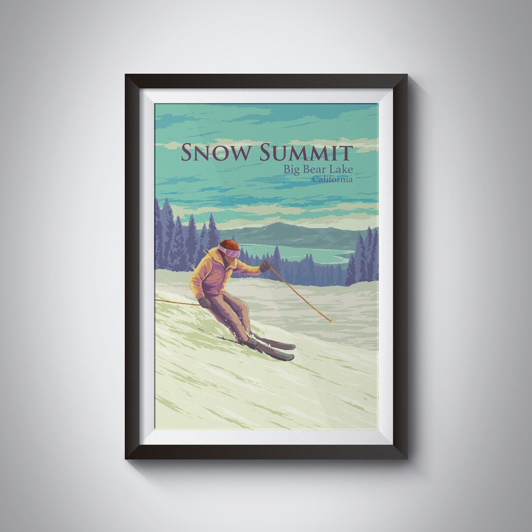 Snow Summit Ski Resort Poster, San Bernardino, California, Bear ...