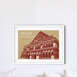 Ryman Auditorium Poster, Nashville Tennessee Travel Print, Music City ...