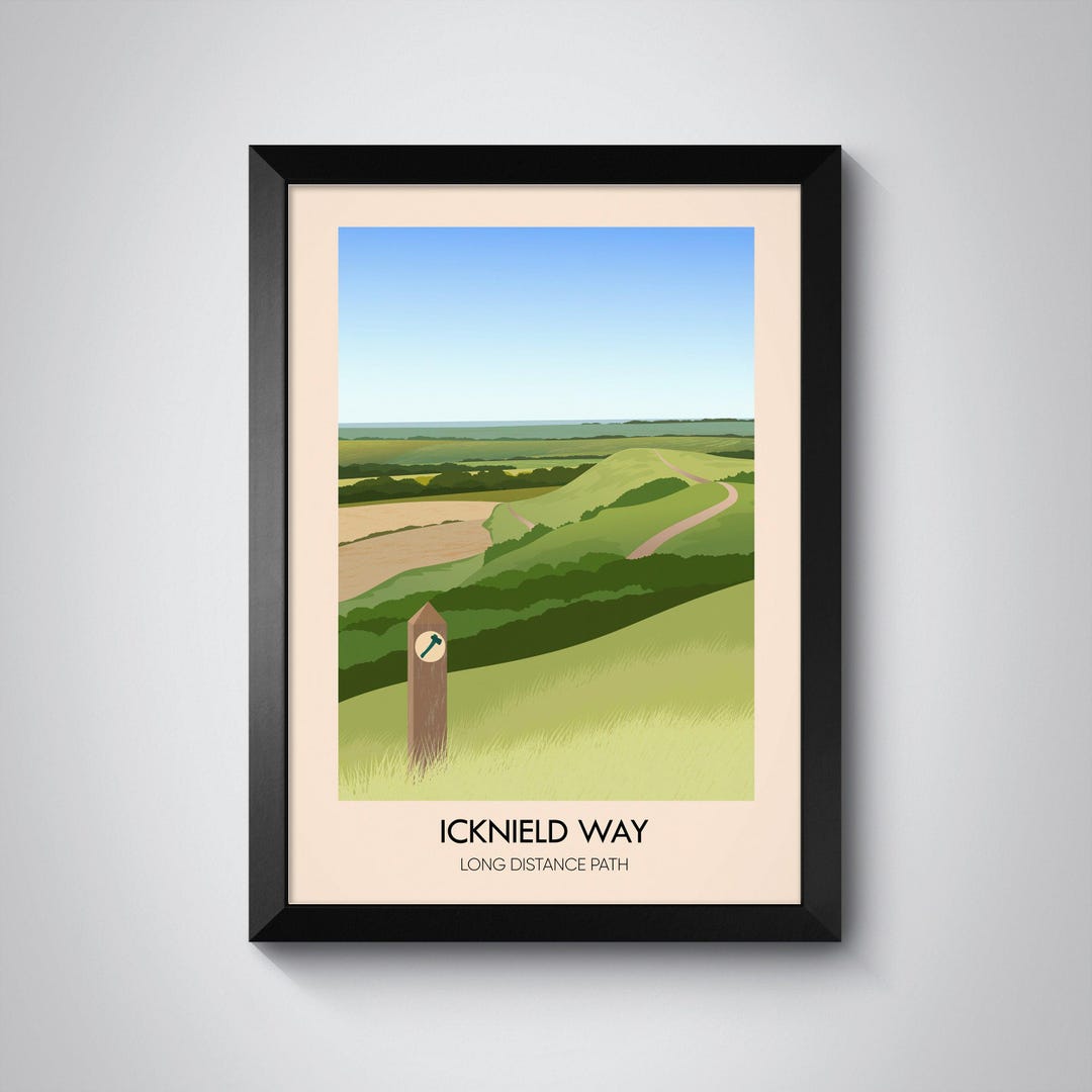 Icknield Way Hiking Trail Poster, Hiking Wall Art, Travel Print, Long ...