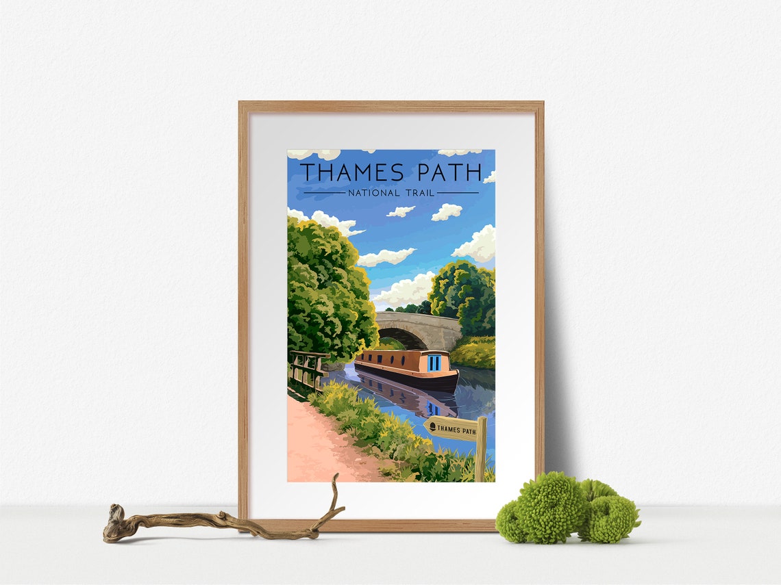 Thames Path National Trail Poster Travel Print River Thames | Etsy