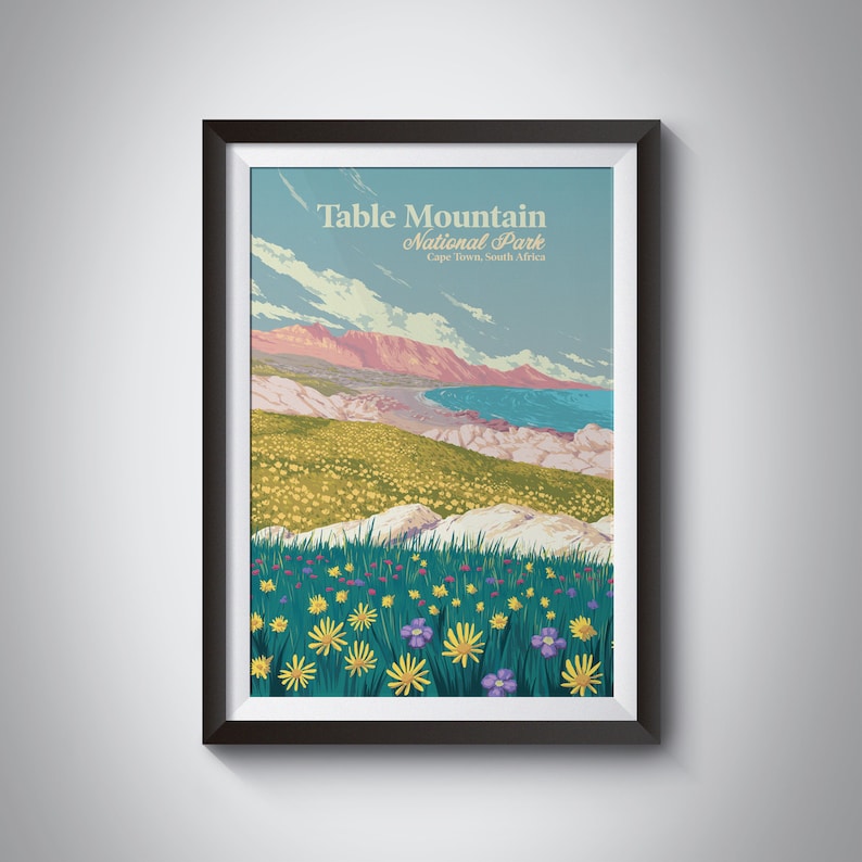 Table Mountain Poster National Park Print Cape Town South - Etsy UK